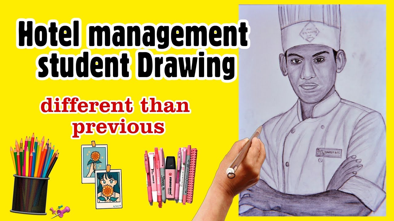 Hotel Management student Drawing | drawing chef | pencil drawing | how ...