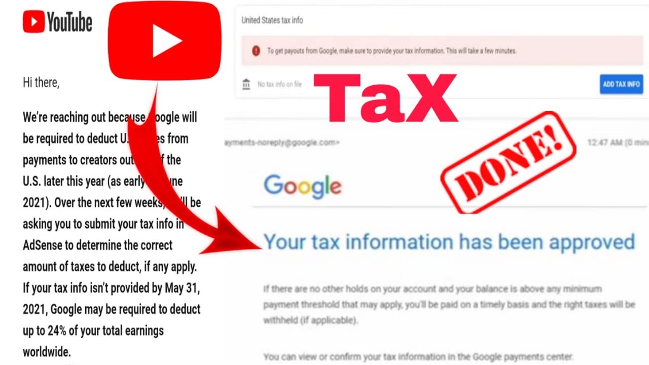 How to Fill out YouTube TAX information | How to Submit TAX information ...