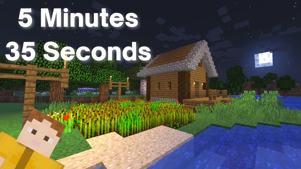 Minecraft Challenge: Building a Starter House with a Farm in under 6 ...