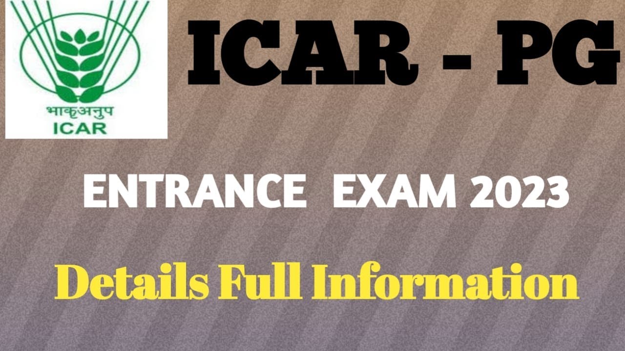 ICAR JRF SRF 2023||ICAR AIEEA - PG Entrance Exam|| Exam Pattern ||ICAR ...