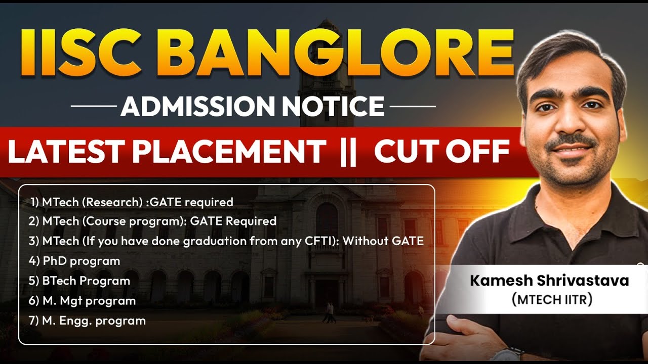 IISC Bangalore Admission Notification | Latest Placement | Cutoff ...