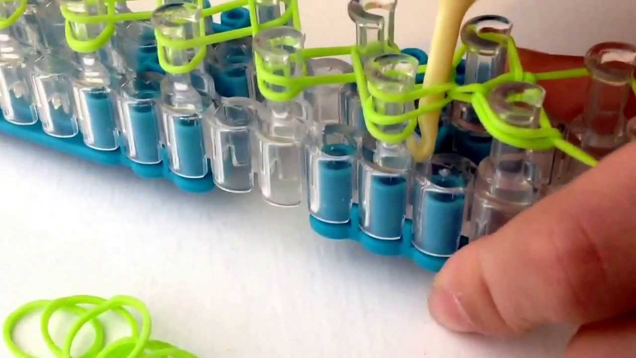 How to make: Rainbow Loom "single"/"chain" bracelet - YouTube