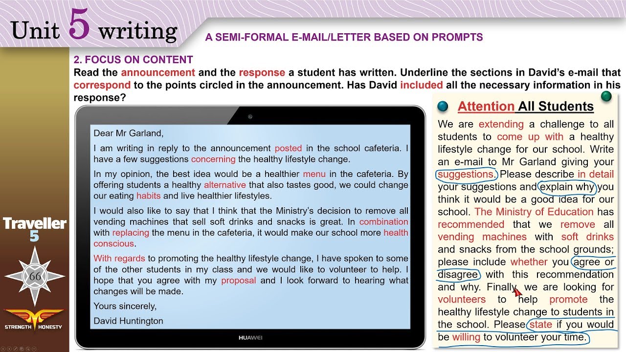 Traveller 5 Unit5 writing + Workbook A - YouTube