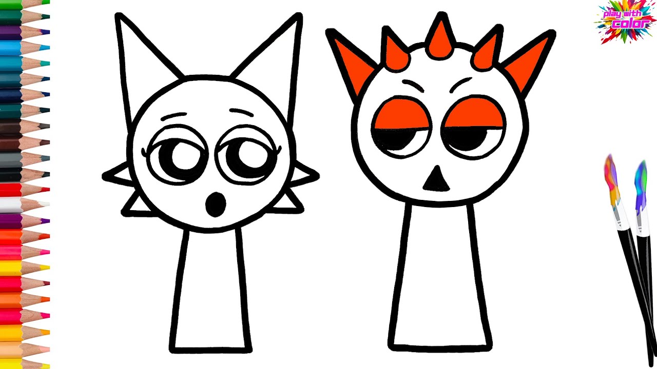 How to draw a cute wenda and raddy From Sprunki | Easy tutorial - YouTube