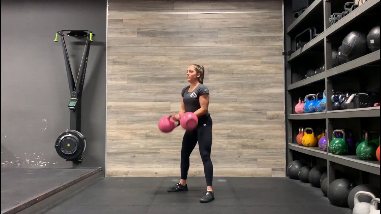 Dual kettlebell hang power clean - YouTube
