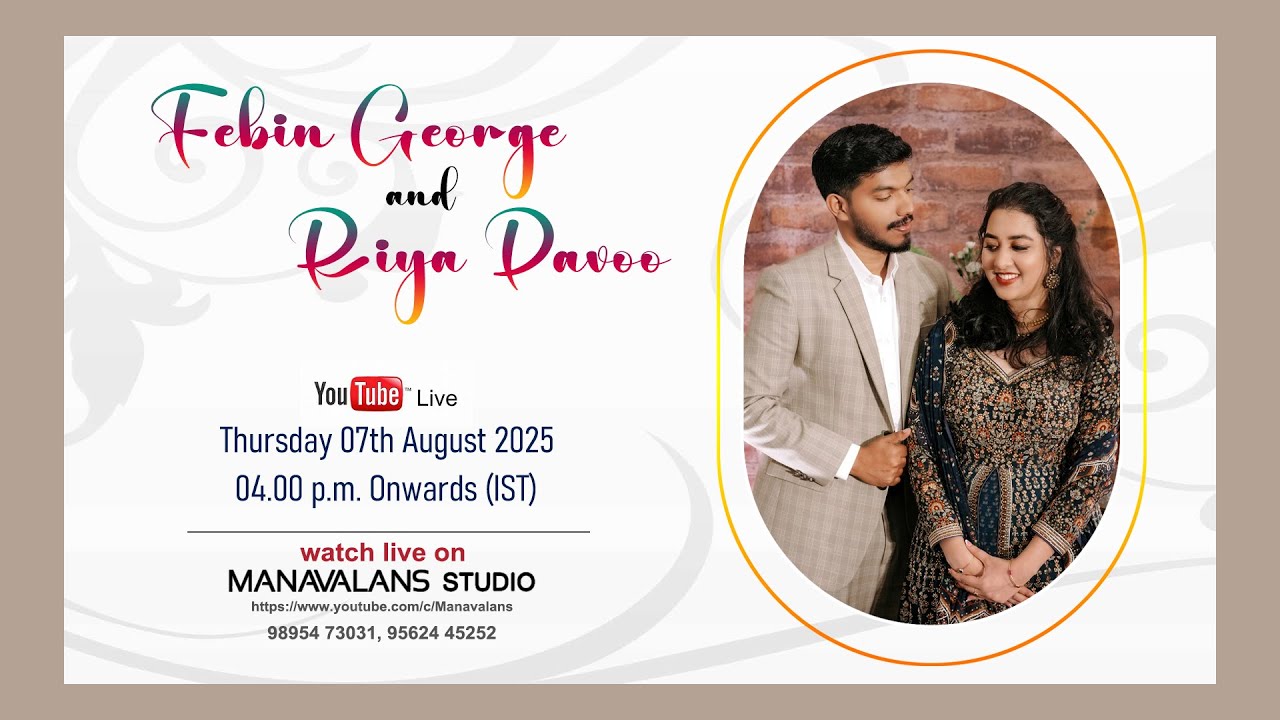 Febin George & Riya Pavoo Wedding Day YouTube Live Streaming - YouTube