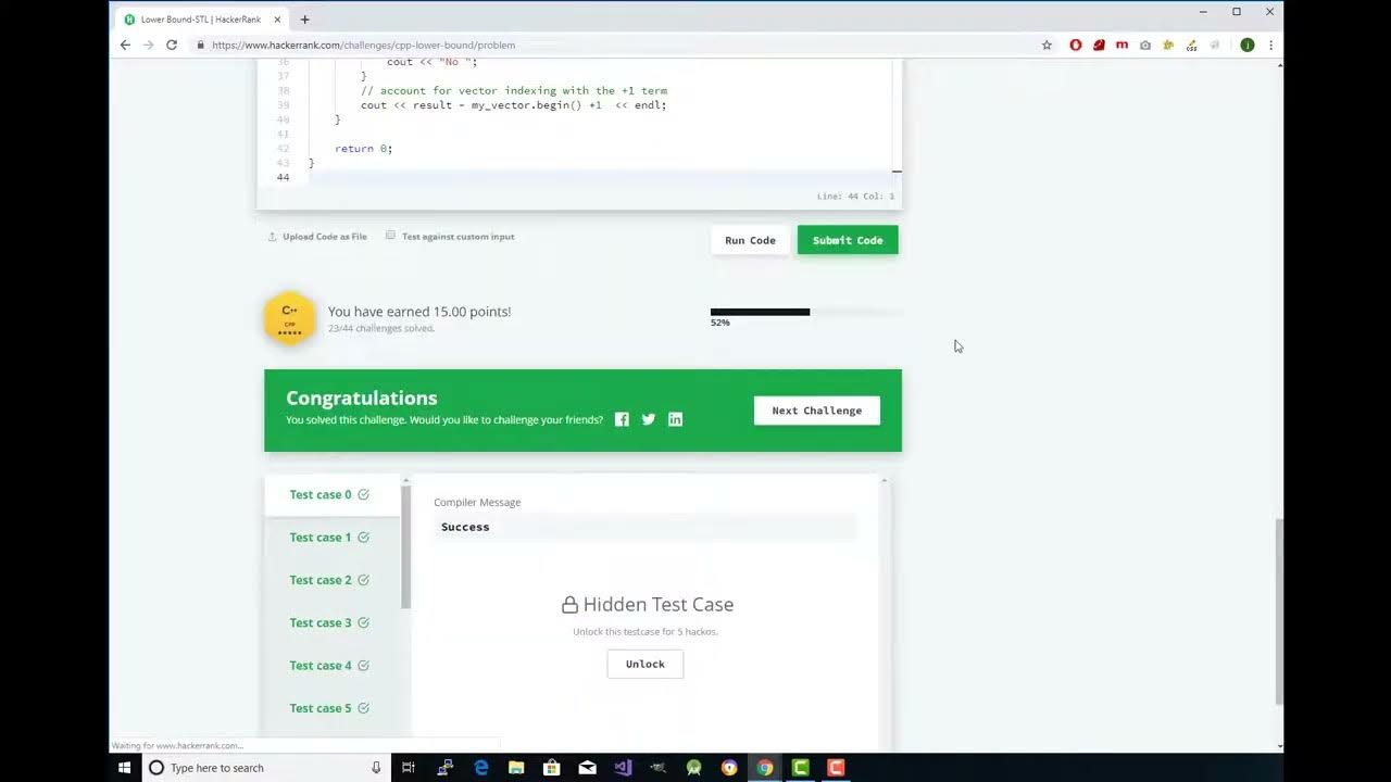 HackerRank Practice C++ 23 Lower Bound STL - YouTube
