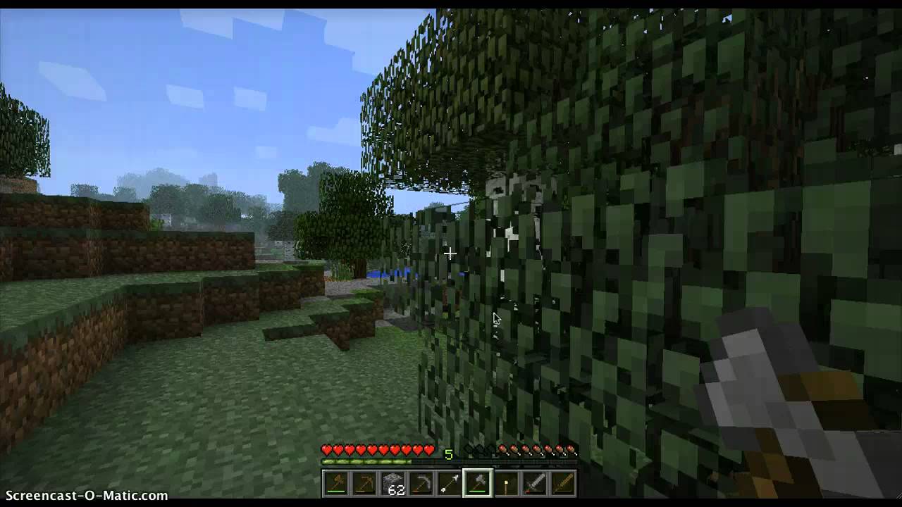Let's Play Minecraft - E02 - Getting More Wood and Iron Ore - YouTube