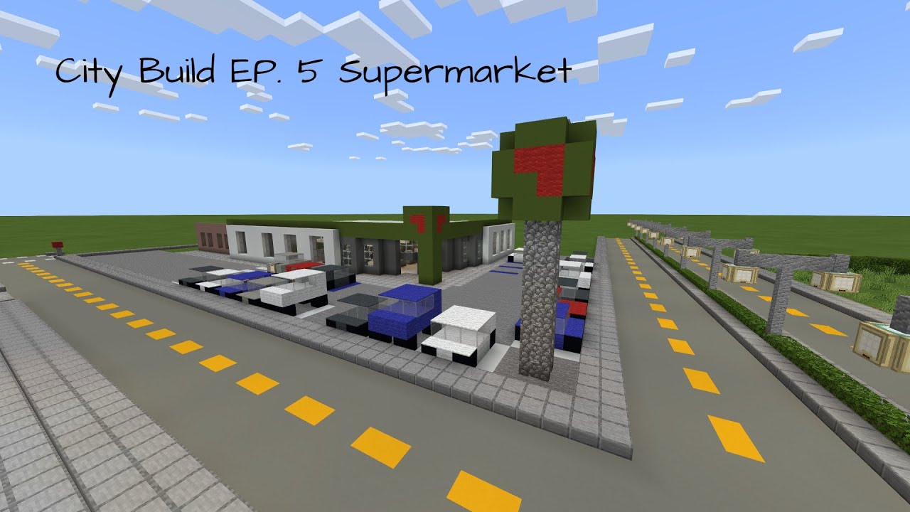 City build Ep 5 part one | Supermarket | Minecraft Bedrock Timelapse ...