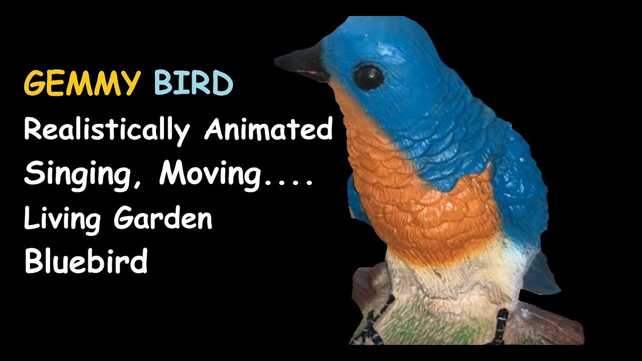 GEMMY Realistically Animated Bird Singing Living Garden Bluebird ...