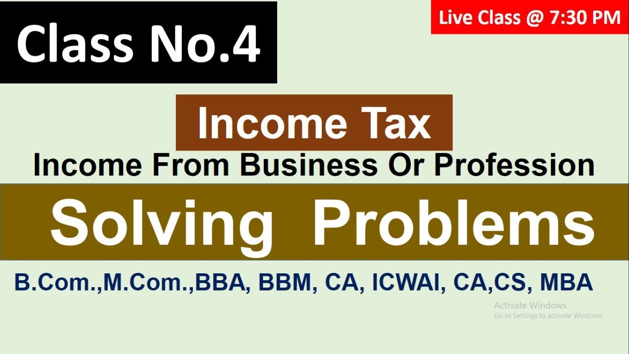 Computation of Income From Business : Income Tax - YouTube