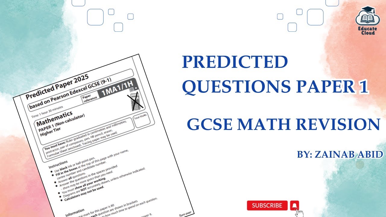 GCSE Maths Paper 1 Predicted Questions (2025) | Grade 8/9 Strategies ...
