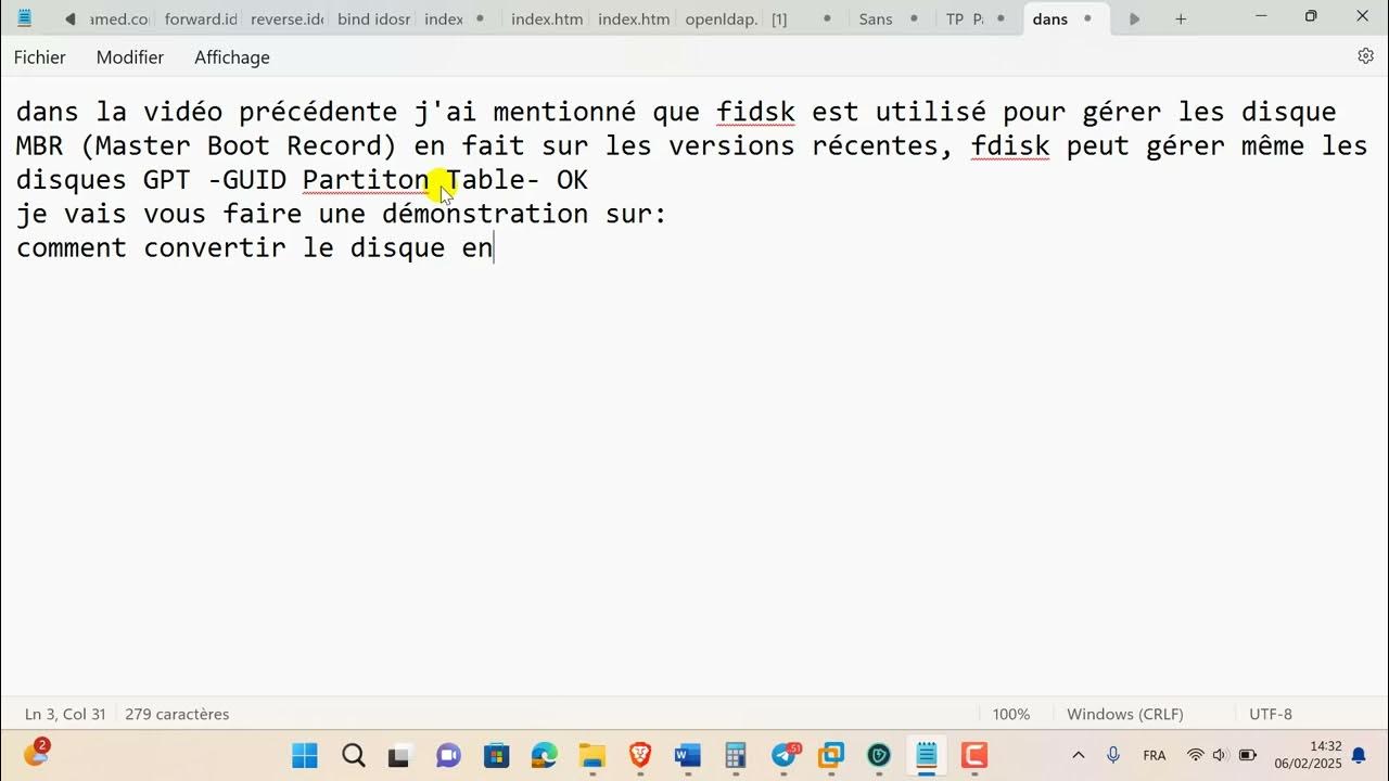fdisk pour partitionner un disque GPT - YouTube