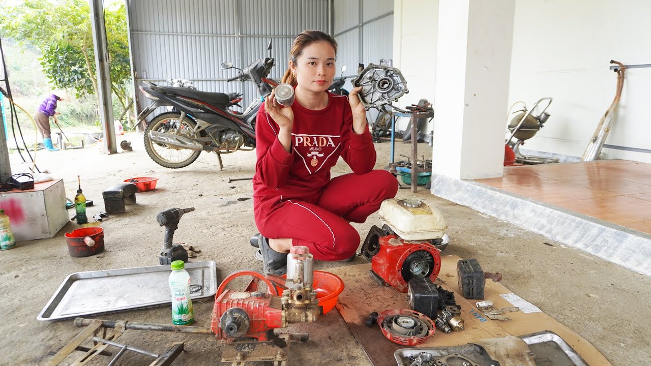 Repairs and Restores 4 Stroke Engine Of Large Capacity Water Pump ...