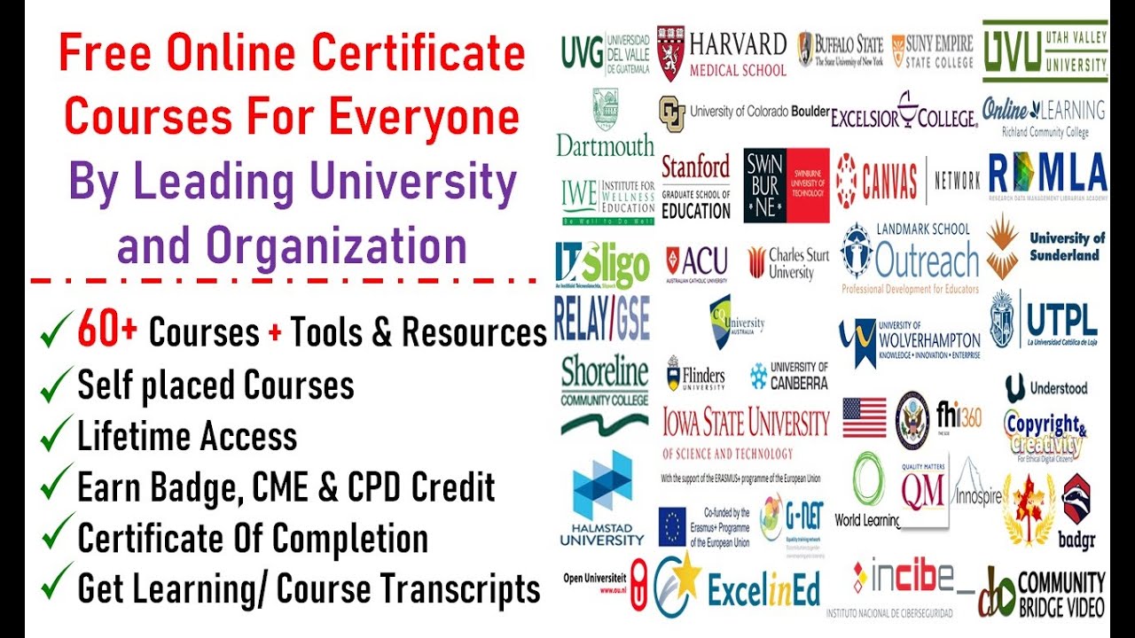 Free Online Courses From Leading University & Organizations | Self ...