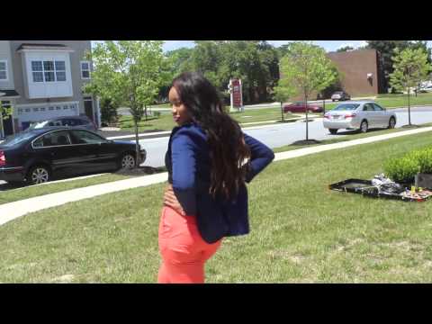 Coral and Navy blue OOTD