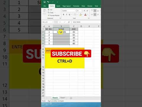 excel Short cut keys | CTRL+ D - YouTube
