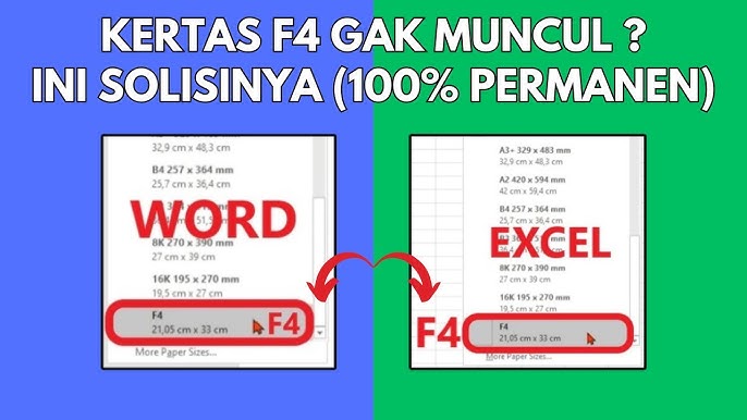 Cara Menambah Ukuran Kertas F4 Di Excel Dan Word
