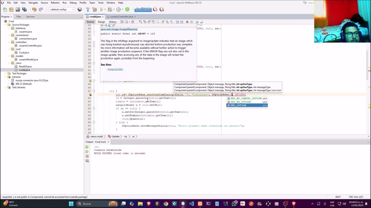 Crud con java y mysql Parte 8 dandole funcionalidad a los botones del crud - YouTube