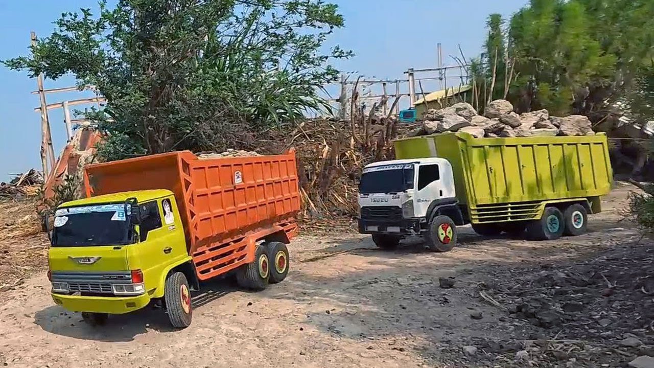 Overload Mobil Truk RC Hino FF muatan Batu Oleng Jatuh Terguling, Hino ...