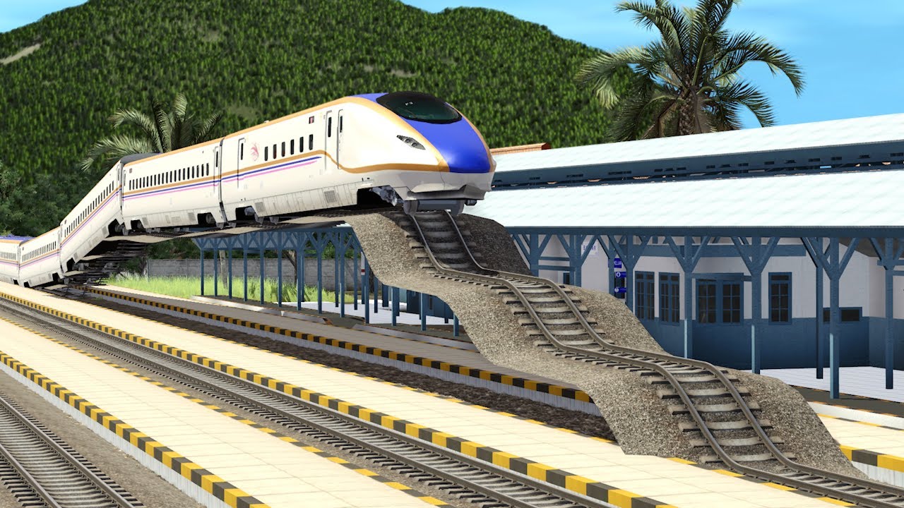 Kereta Api Lewat Rel Tangga Gila | Train Through Crazy Stair Rails ...