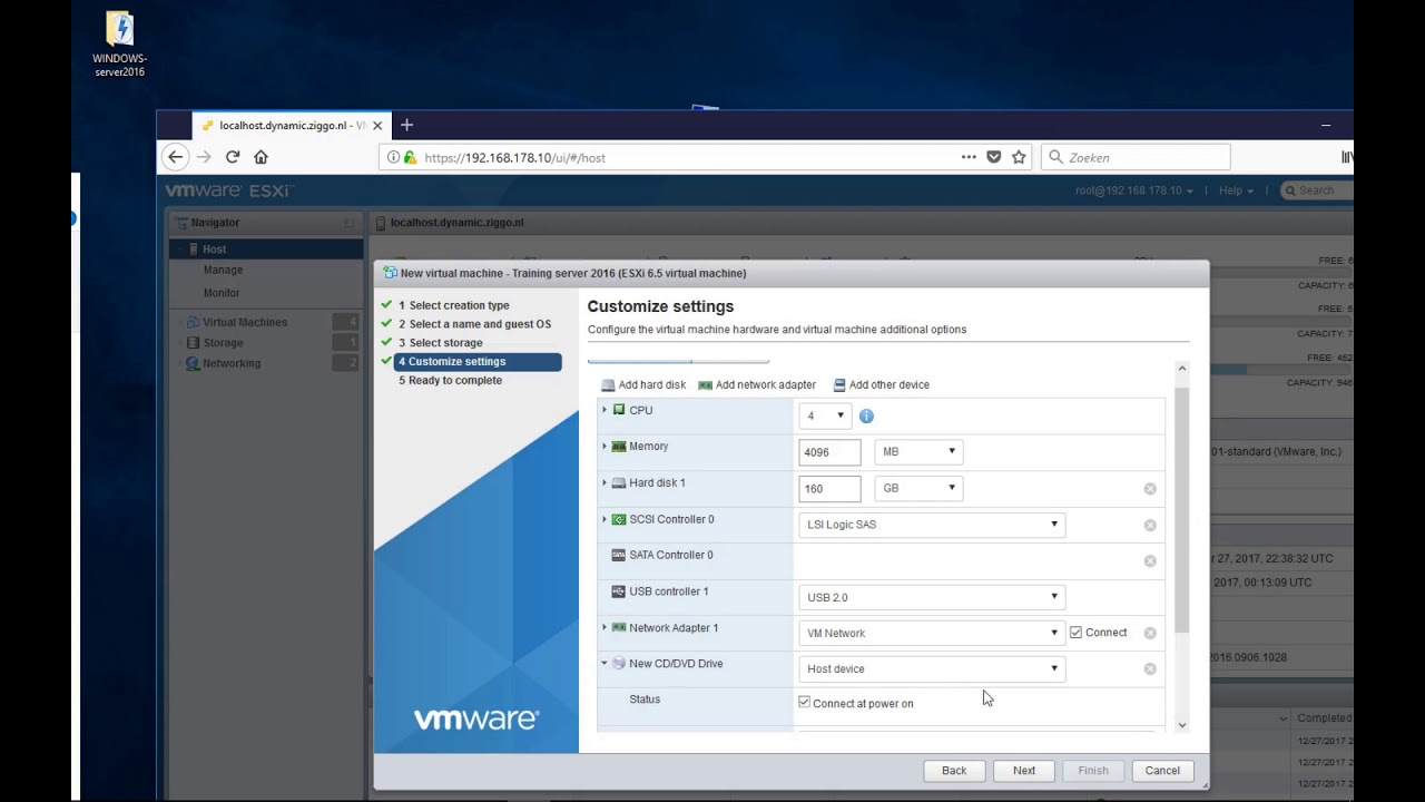 EXSI 6.5 VMware Windows Server 2016 | Virtual Workspace - YouTube