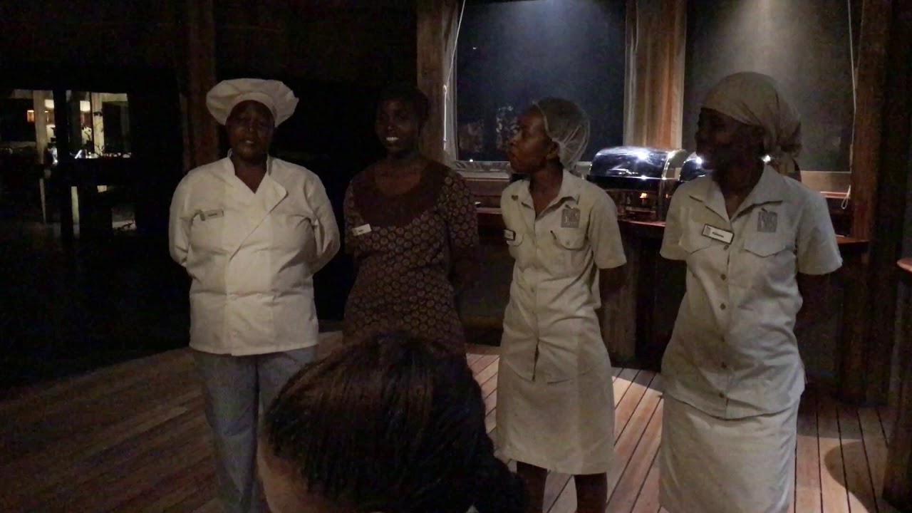 Safari Chef Announcing Dinner at Camp Okavango - YouTube