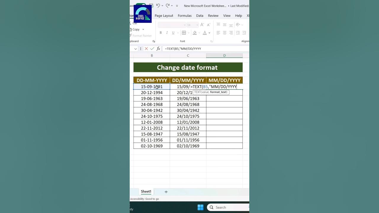 MS Excel | How to change date format in Excel #malayalam #excel #exceltips #dataentry # ...