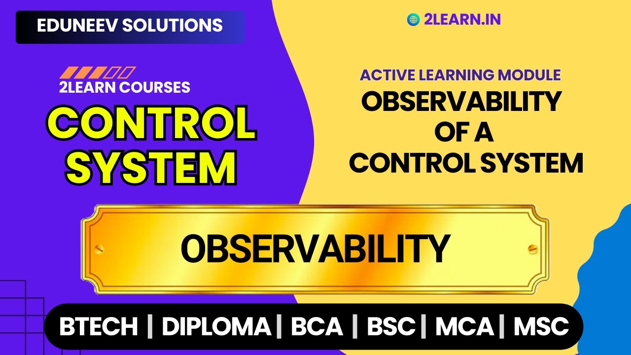 Observability of a Control System | Observability - YouTube