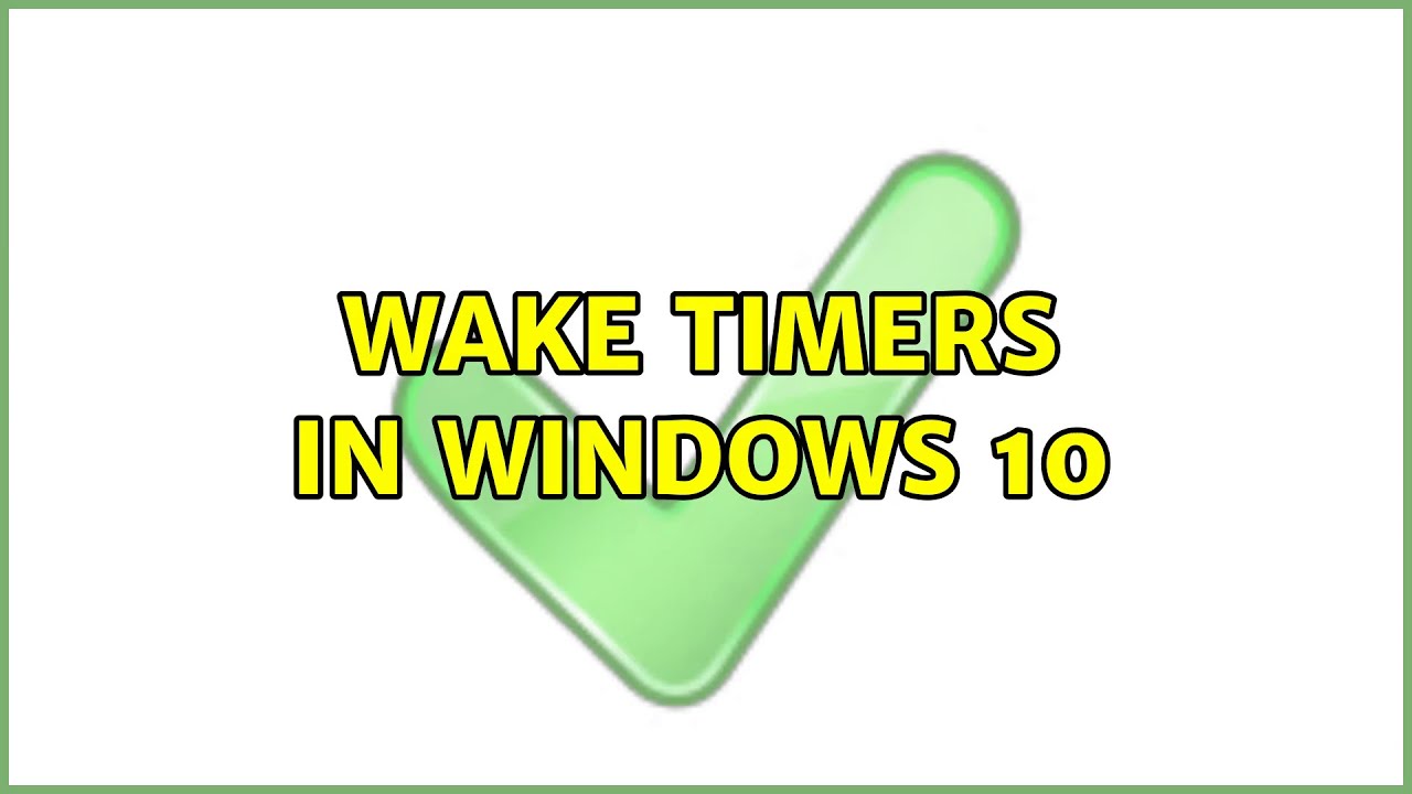 Wake timers in windows 10 - YouTube