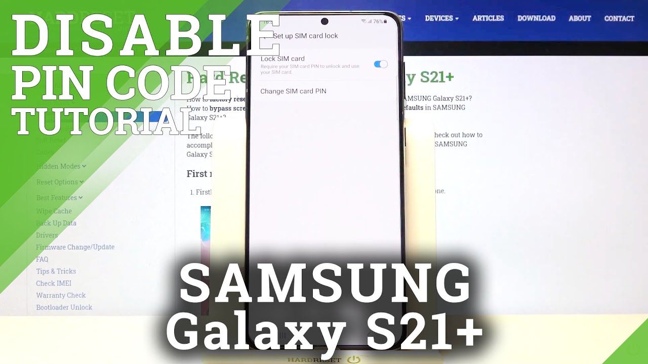 How to Remove PIN from SIM Card on Samsung Galaxy S21+ - Easy PIN ...