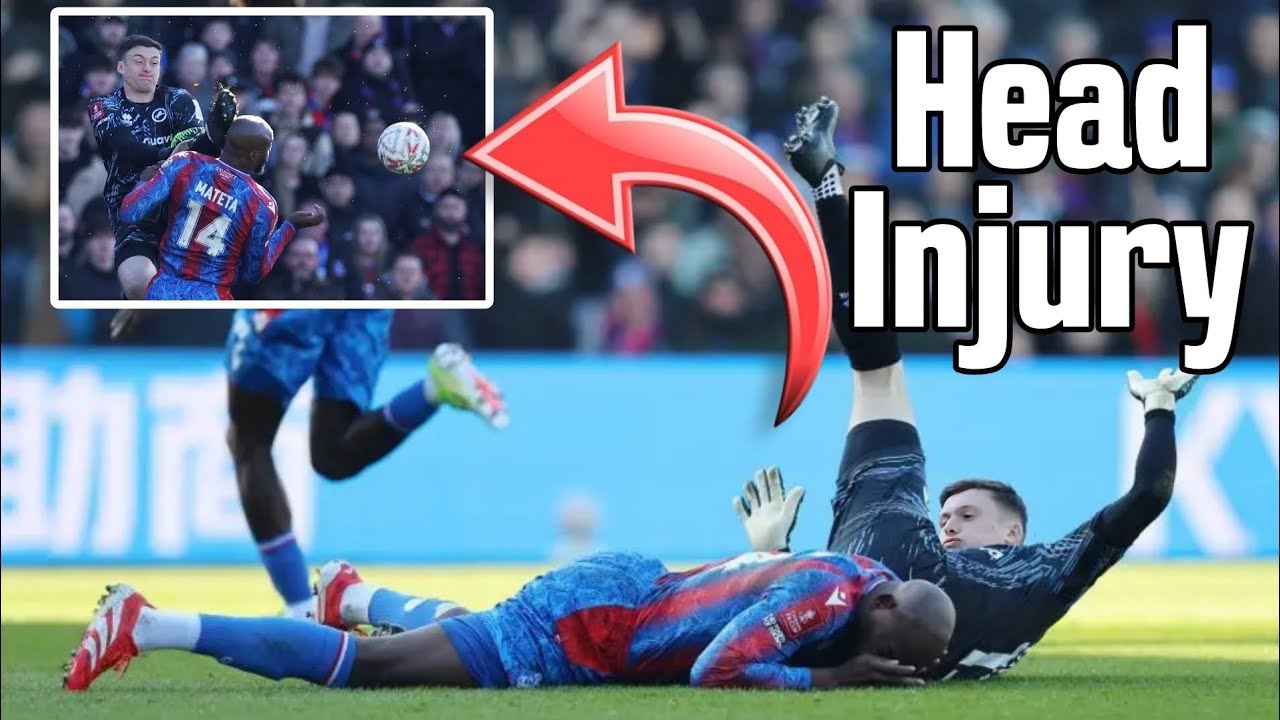 Jean-Philippe Mateta carried off with head injury after keeper ...