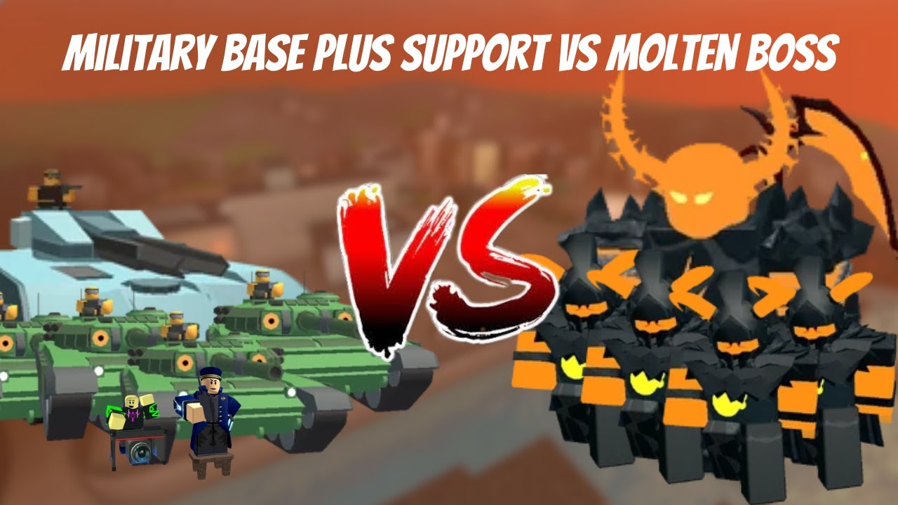 Military base plus support vs molten boss... (TDS) - YouTube
