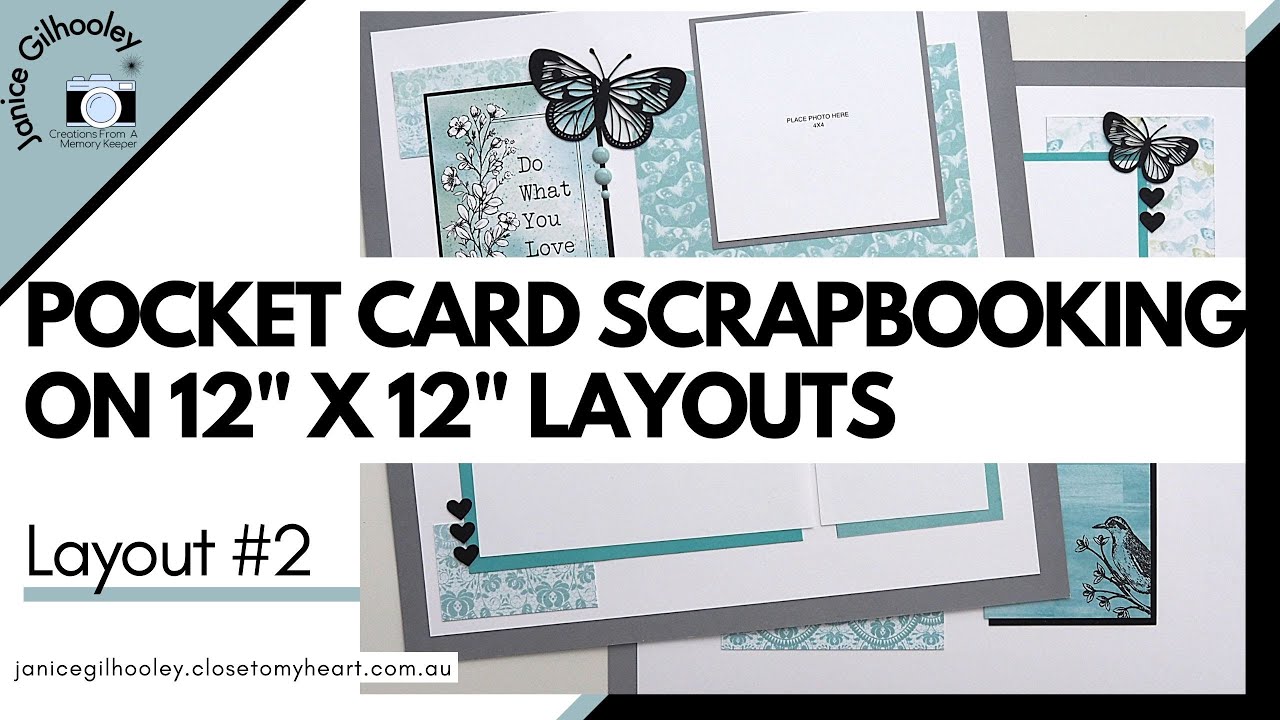 Pocket Card Scrapbooking on 12" x 12" Layouts | Layout #2 - YouTube