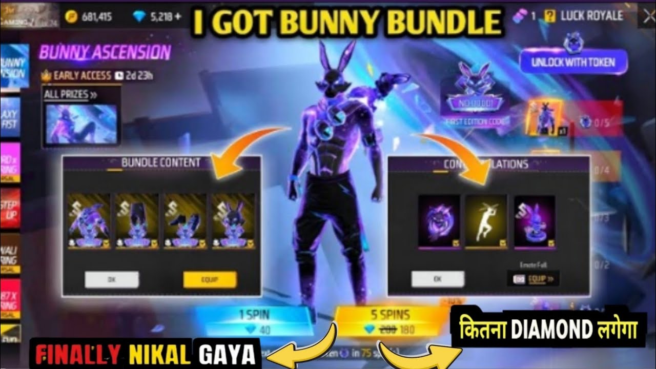 I Got #0001 Galaxy Bunny Bundle in Free Fire! 😱 | RAREST Bundle | Free ...