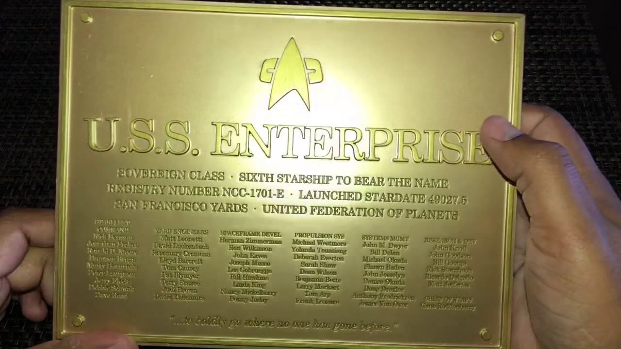 Star Trek Starships Collection Dedication Plaque: USS Enterprise NCC ...