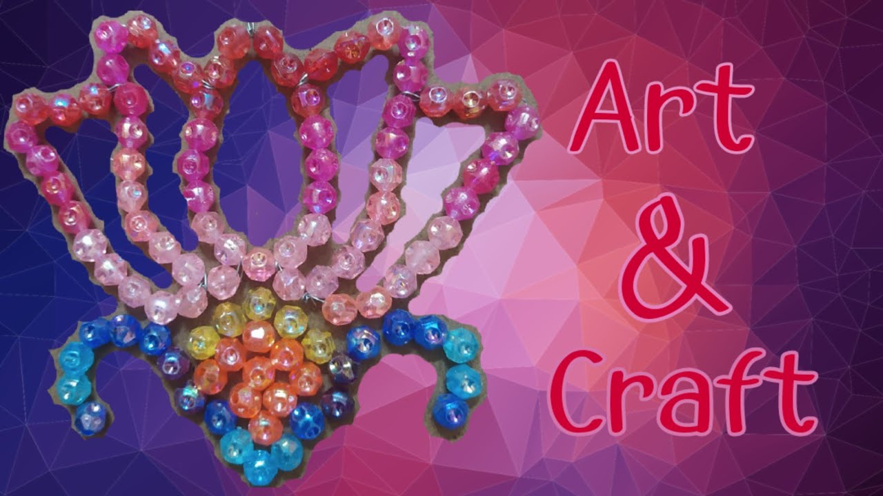 How to make Lotus in rainbow moti | Lotus in craft | Lotus Art and ...