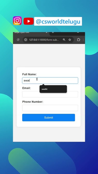 autocomplete in forms | html forms in telugu | html tutorials in telugu #html - YouTube