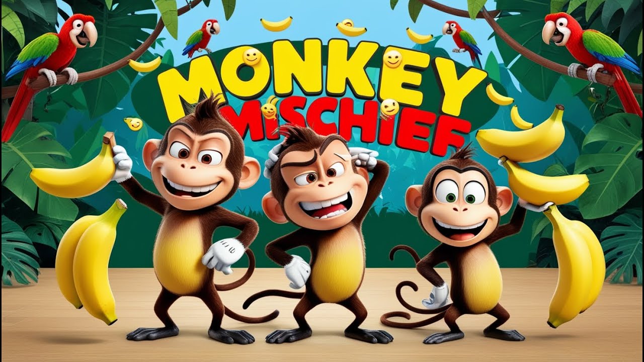 Monkey Mischief in Banana Town, kids story in english | Animated ...