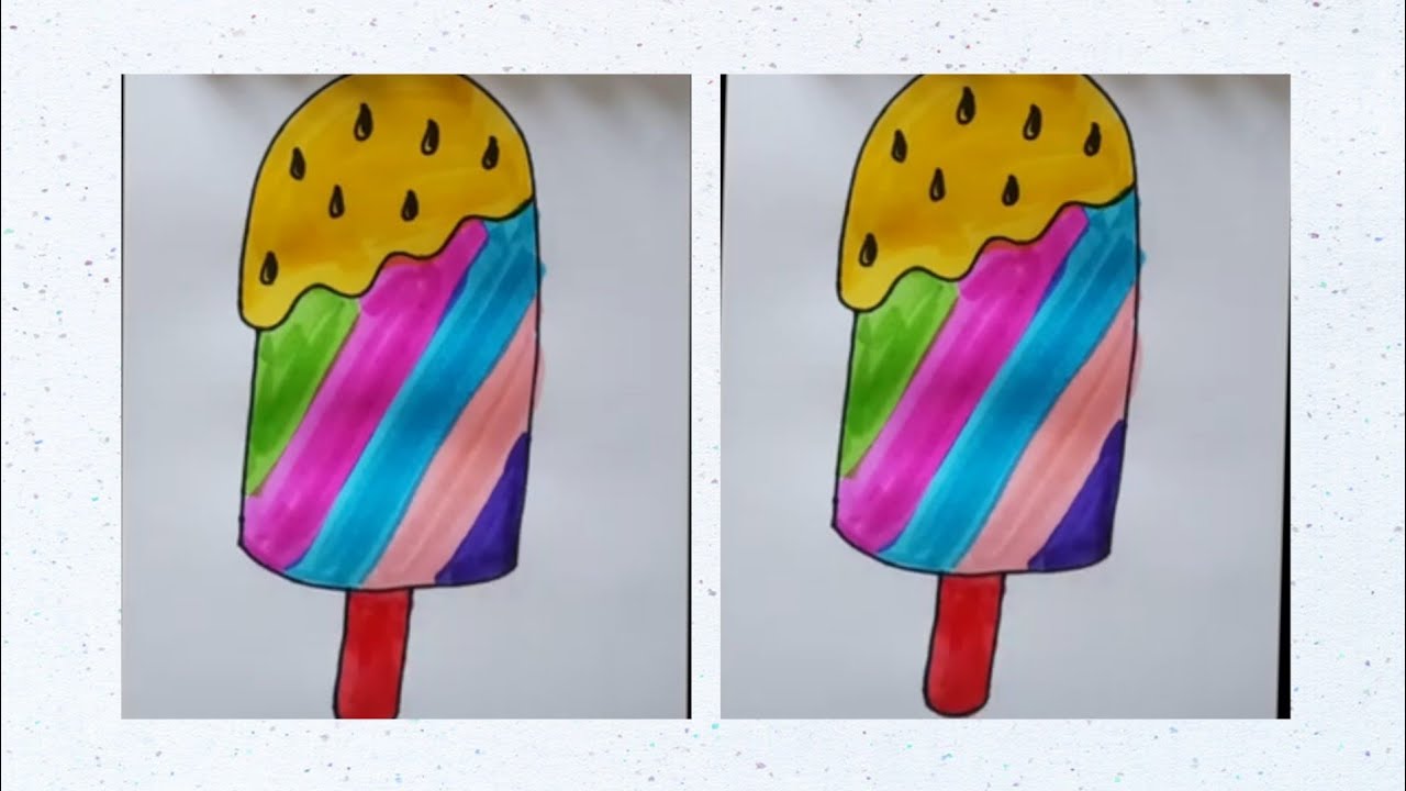 Ice Cream 🍨🍦 Candy 🍭 Colour Drawing ll Easy Drawing for Icecream candy ...