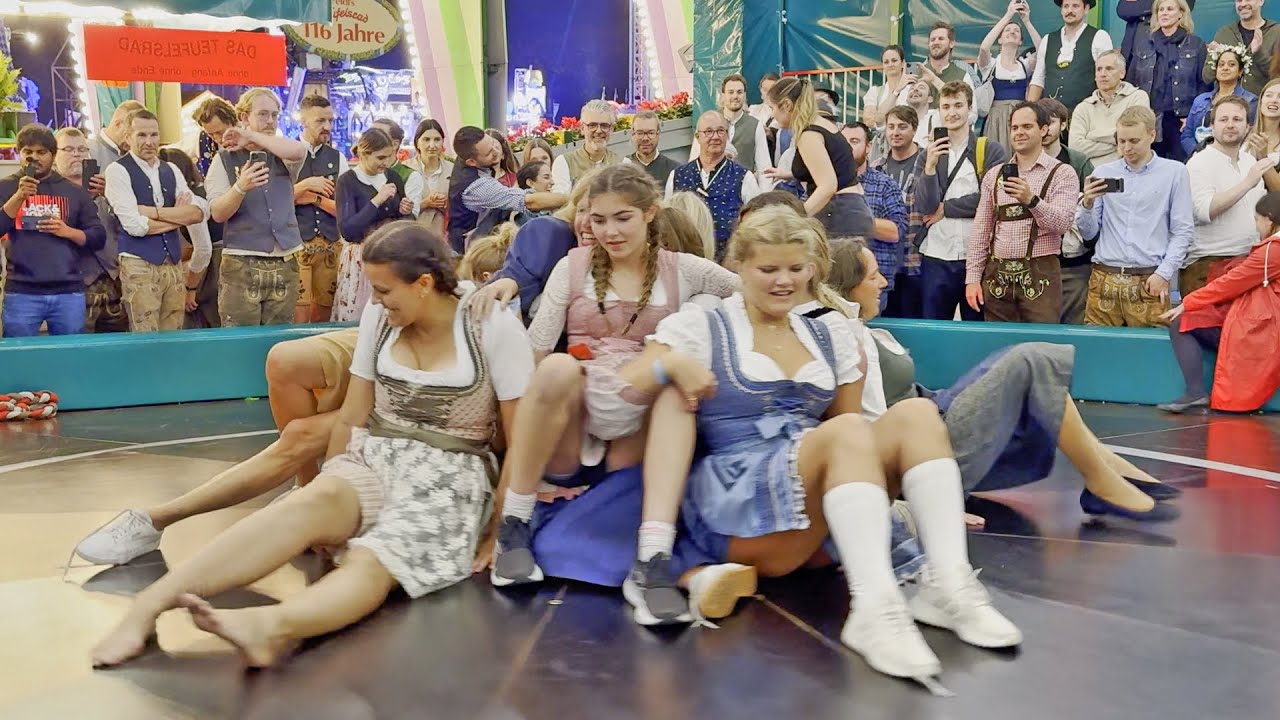 Oktoberfest 2024s Crazy Ride Girls On The Devils Wheel Youtube