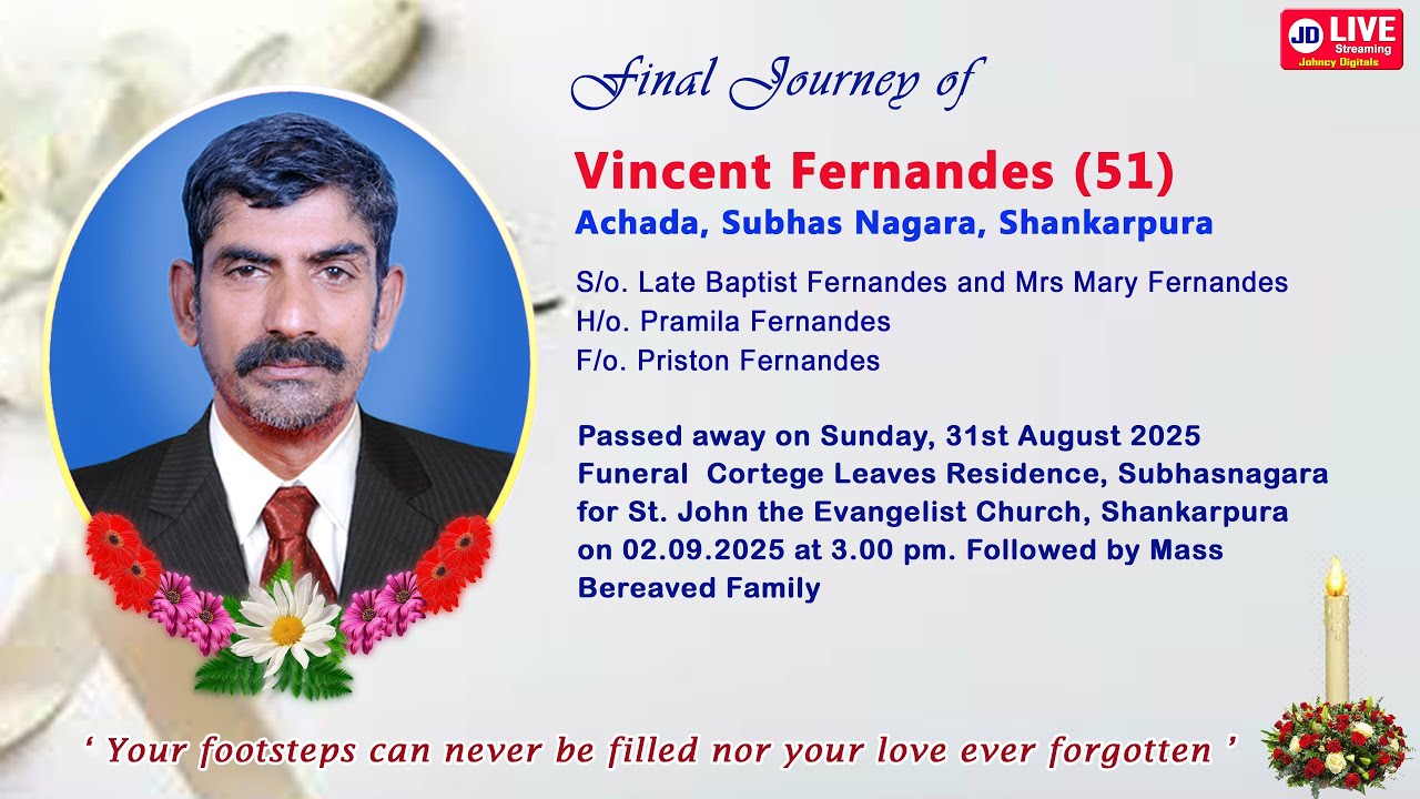 Final Journey of Late Vincent Fernandes (Vinchu) (51) Shankerpura, Live ...
