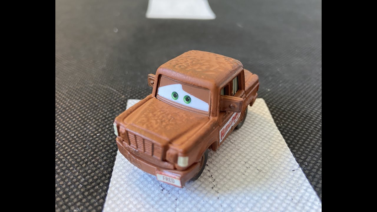 DISNEY PIXAR CARS FRED WITH BUMPER STICKERS - YouTube