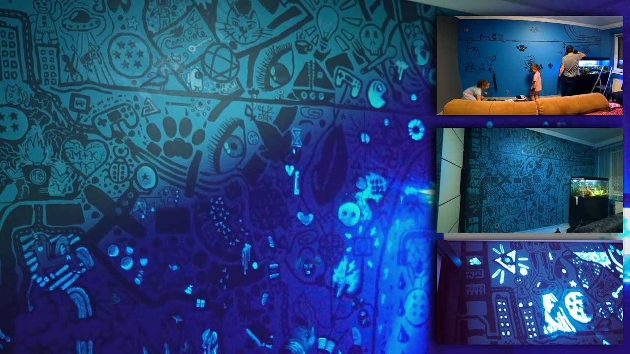 Ściana świecąca w ciemności NIGHT GLOW WALL - YouTube