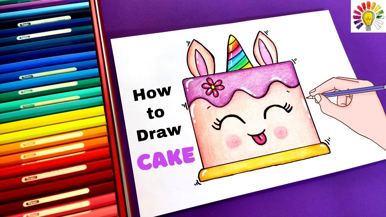 How to Draw a Cake - Step By Step - Easy Painting Idea - YouTube