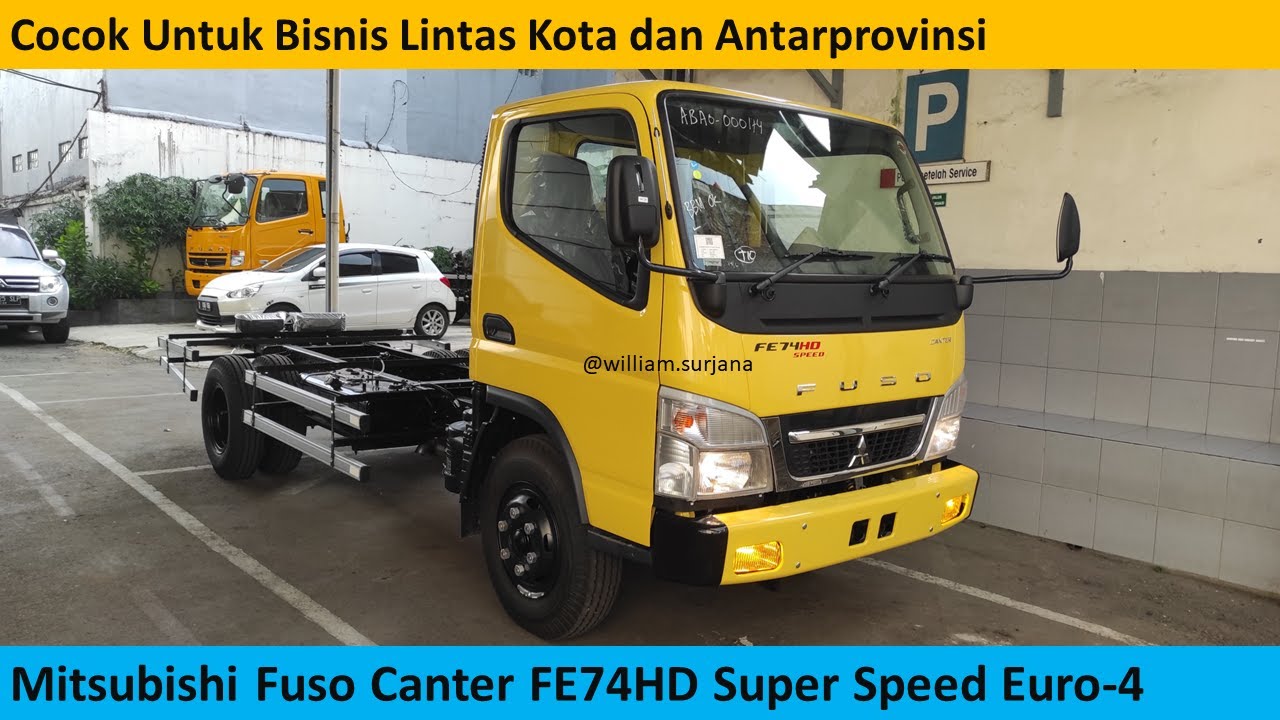 Mitsubsihi Fuso FE74HD Super Speed Euro 4 review - Indonesia - YouTube