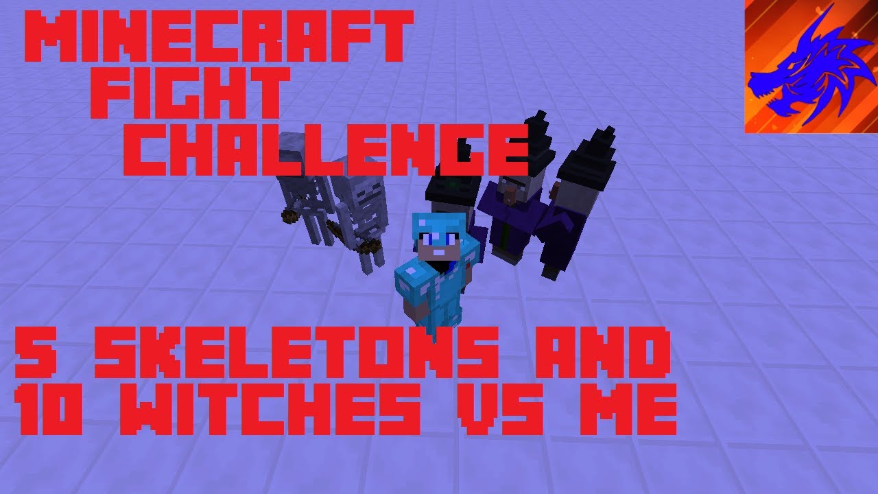 Fighting 5 Skeletons and10 Witches | Minecraft Fight Challenge Episode ...