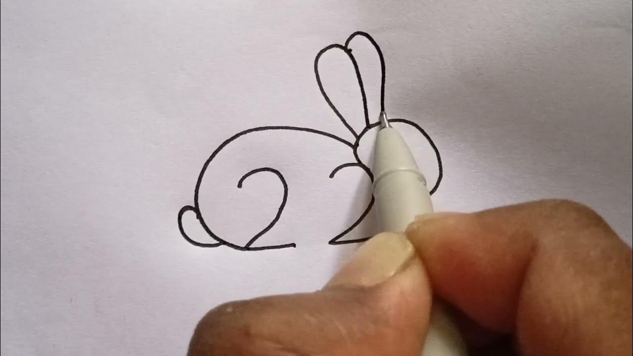 How To Draw Rabbit From Number 22 For Kids|| Kids Drawing Classes - YouTube