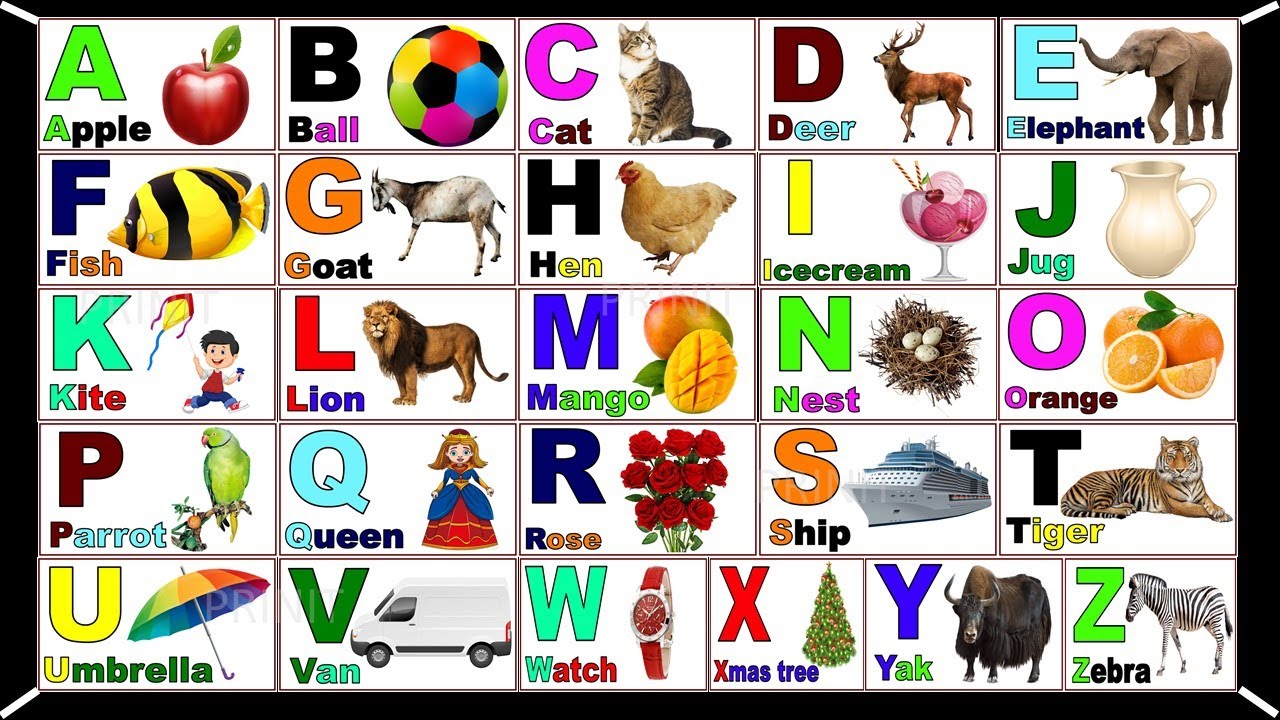 English vowel |a for apple b for ball/English alphabet |Learn Alphabet ...