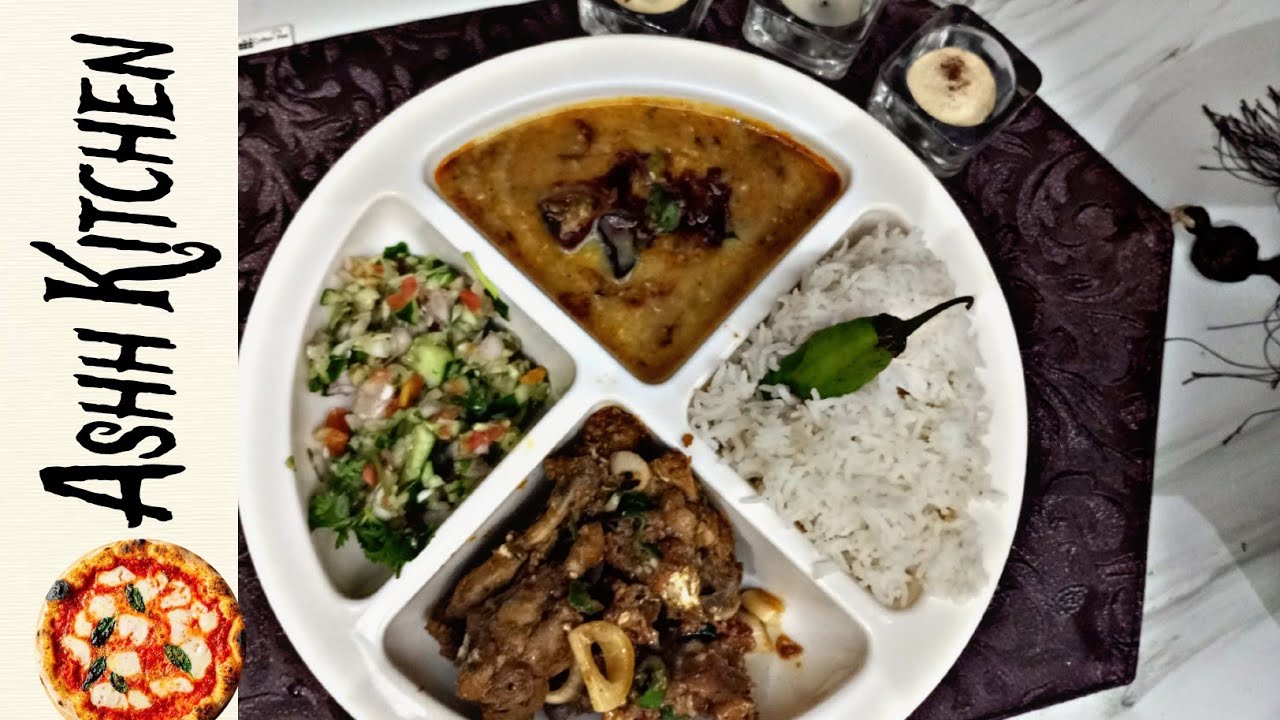 Restaurant style Daal Chawal with Kachumar and Angaray chicken by Ash ...